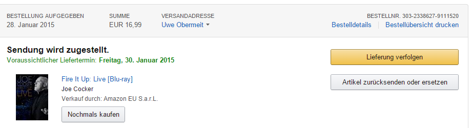 Amazon - Bestellung wurde geliefert doch der Status Versandt bleibt ...