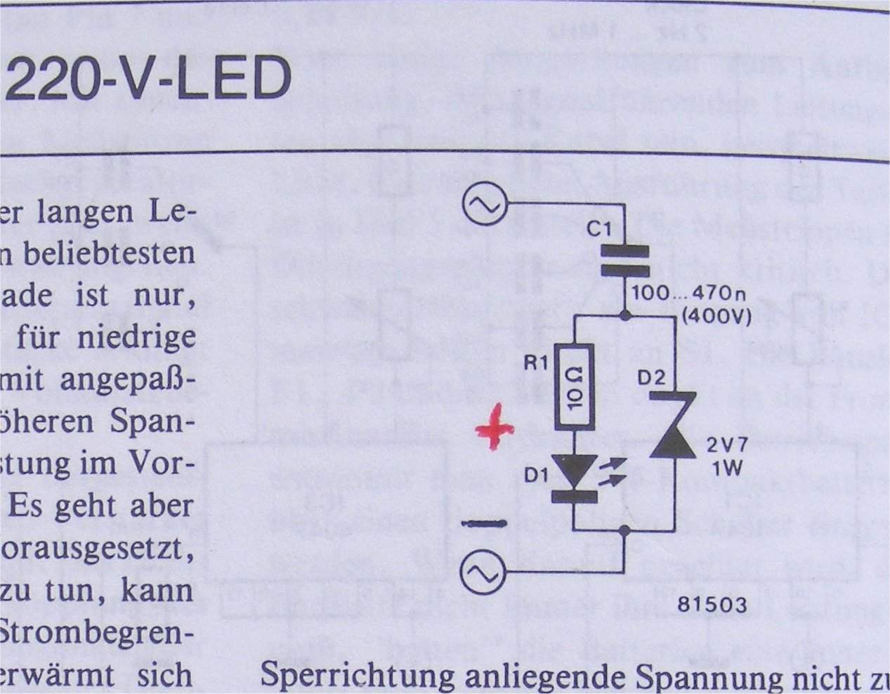 Led Scheinwerfer vorwiderstand (Strom, Elektro, Wechselspannung)