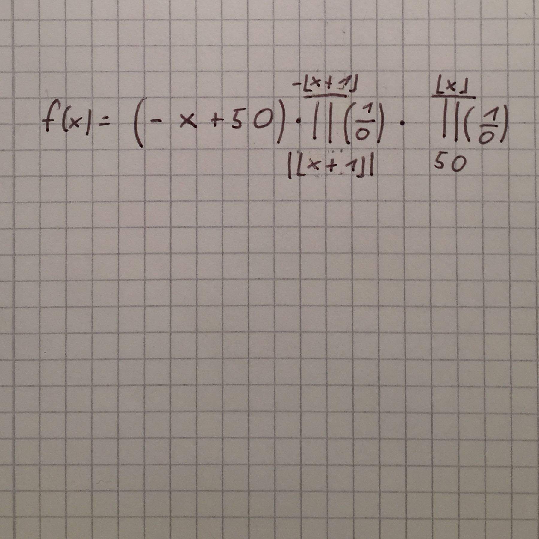 Funktion für eine gerade die nur im 1. Quadrant ist mit negativer ...