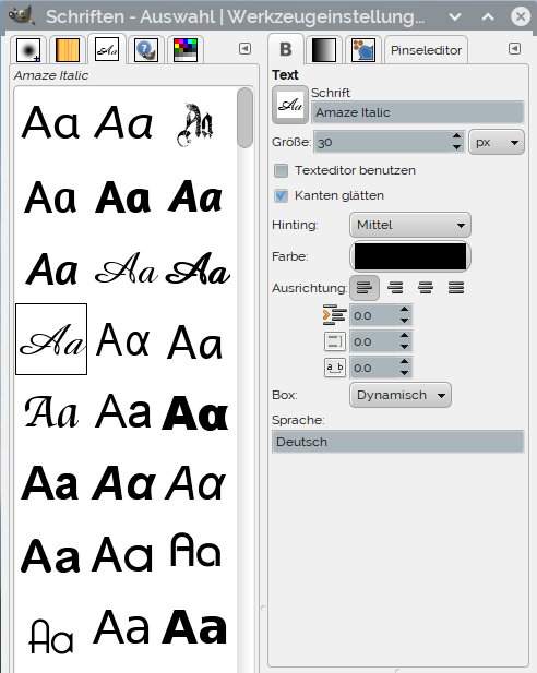 GIMP : Schriften leichter finden? (Schrift, Schriftart)