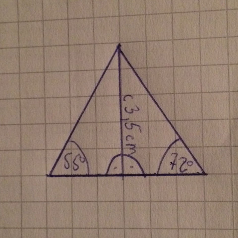 Wie konstruiere ich ein Dreieck wenn nur die Höhe c (3,5cm) und die ...