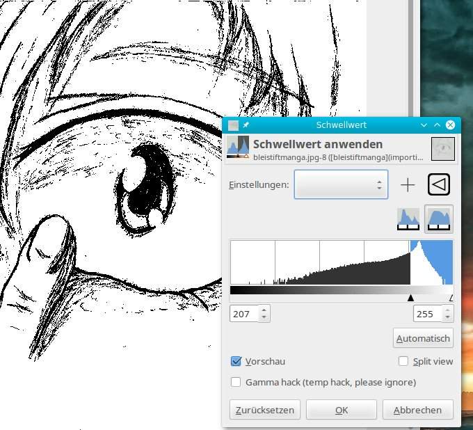 Zeichenprogramm, das die Linien der eingescannter Skizzen nachzeichnet ...