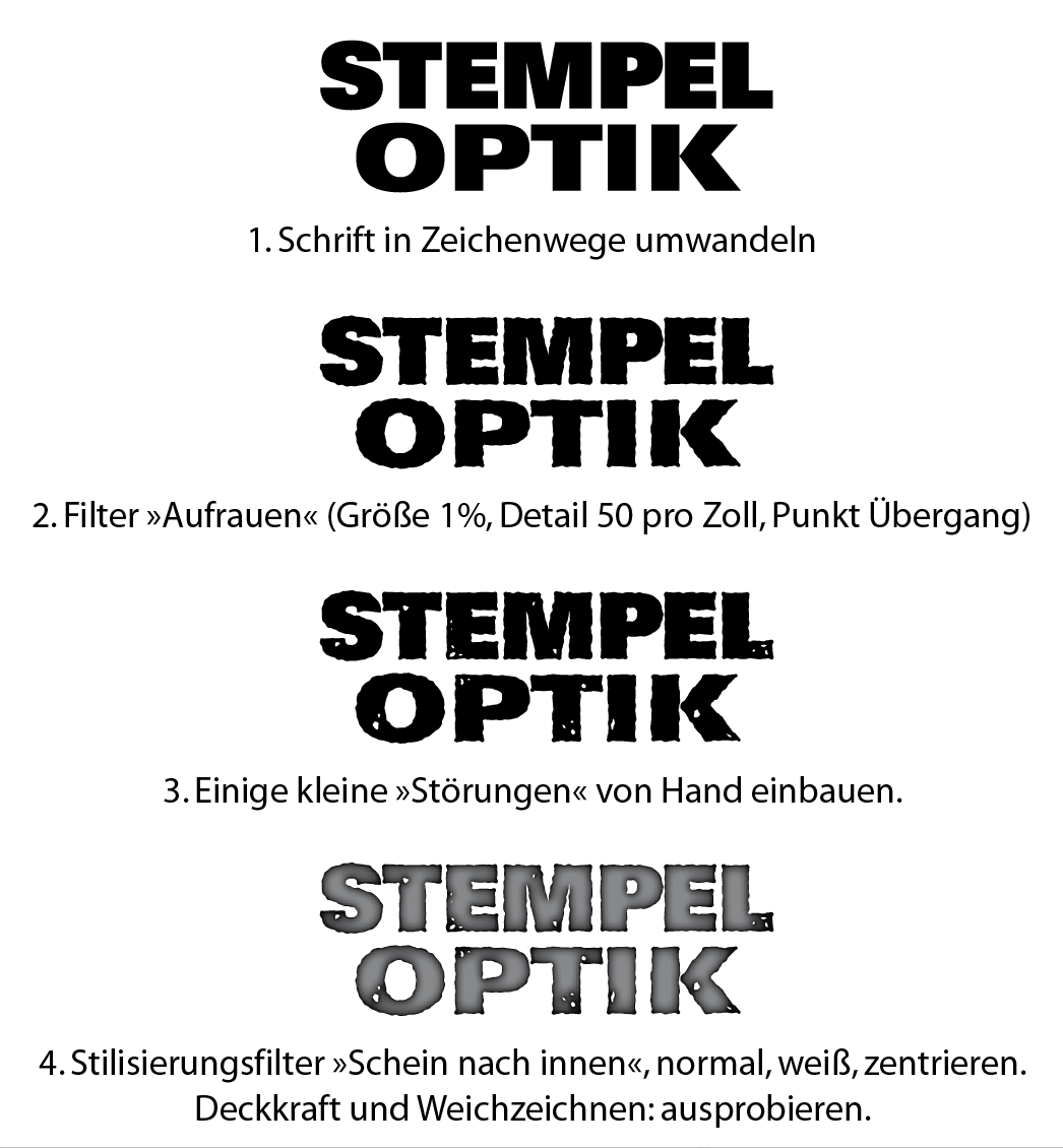 Stempel Optik im Illustrator? (Computer, PC, Grafik)