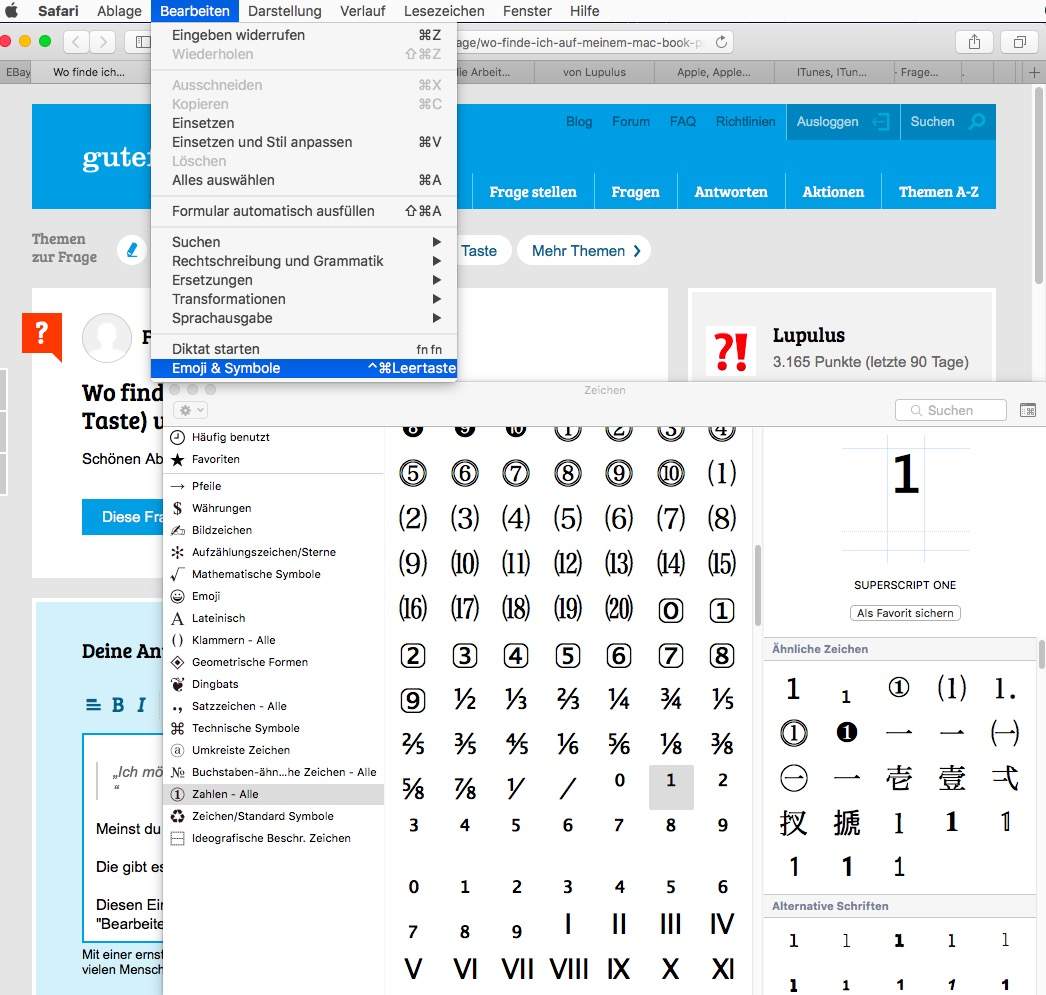 Wo finde ich auf meinem Mac Book Pro die (Strg Taste) und die { } die ...