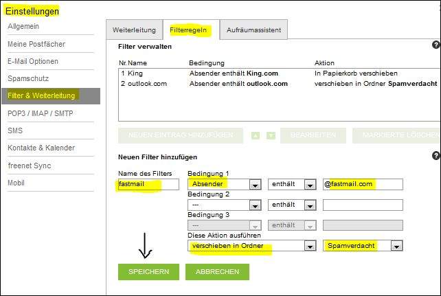 Freenet E-Mail und die Spam Flut? (Freemail)