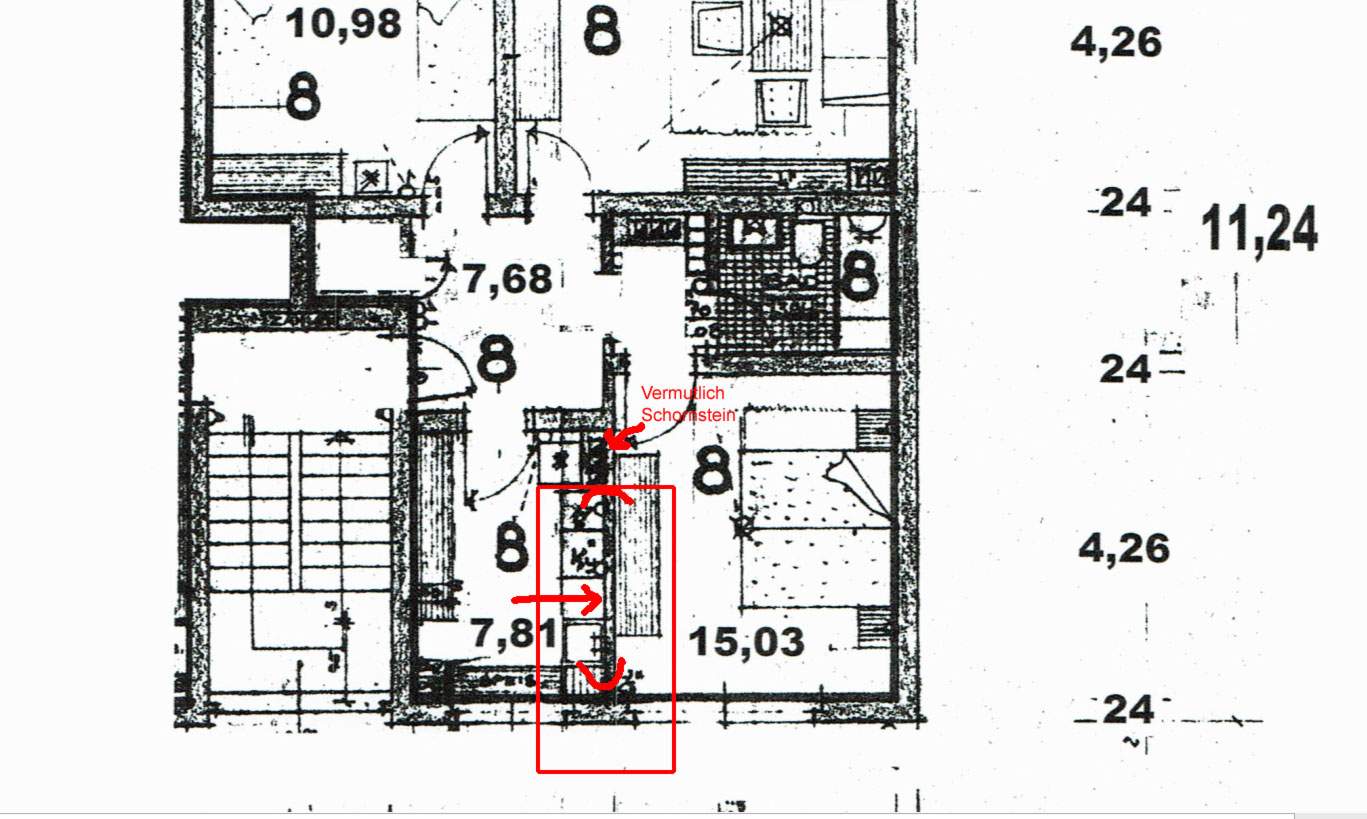 Ist am Grundriss eine tragende Wand erkennbar? (Architektur, Renovierung, Bau)