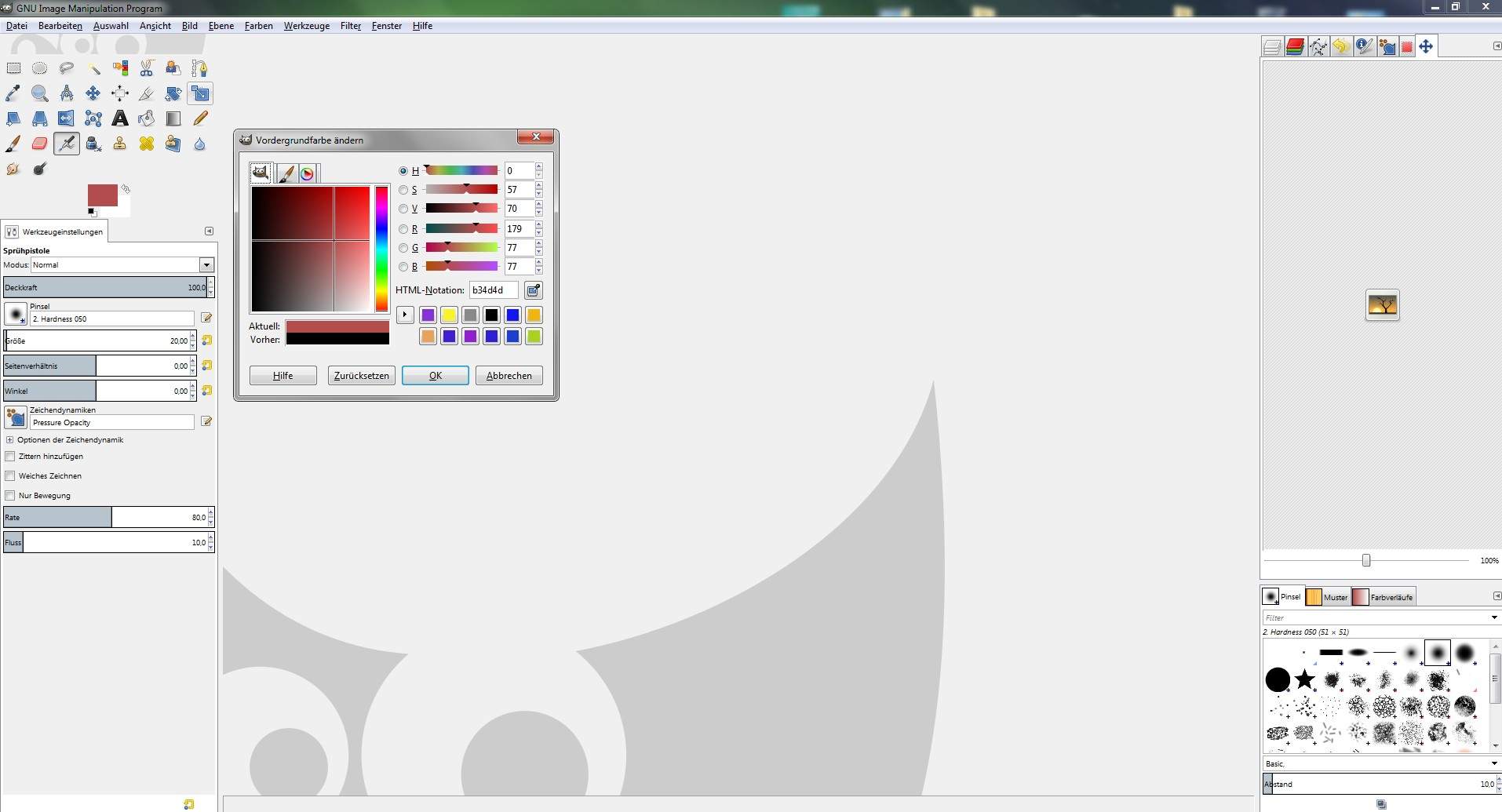 GIMP RGB-Farbwerte einstellen/Farbpalette anzeigen? (Computer, Farbe ...