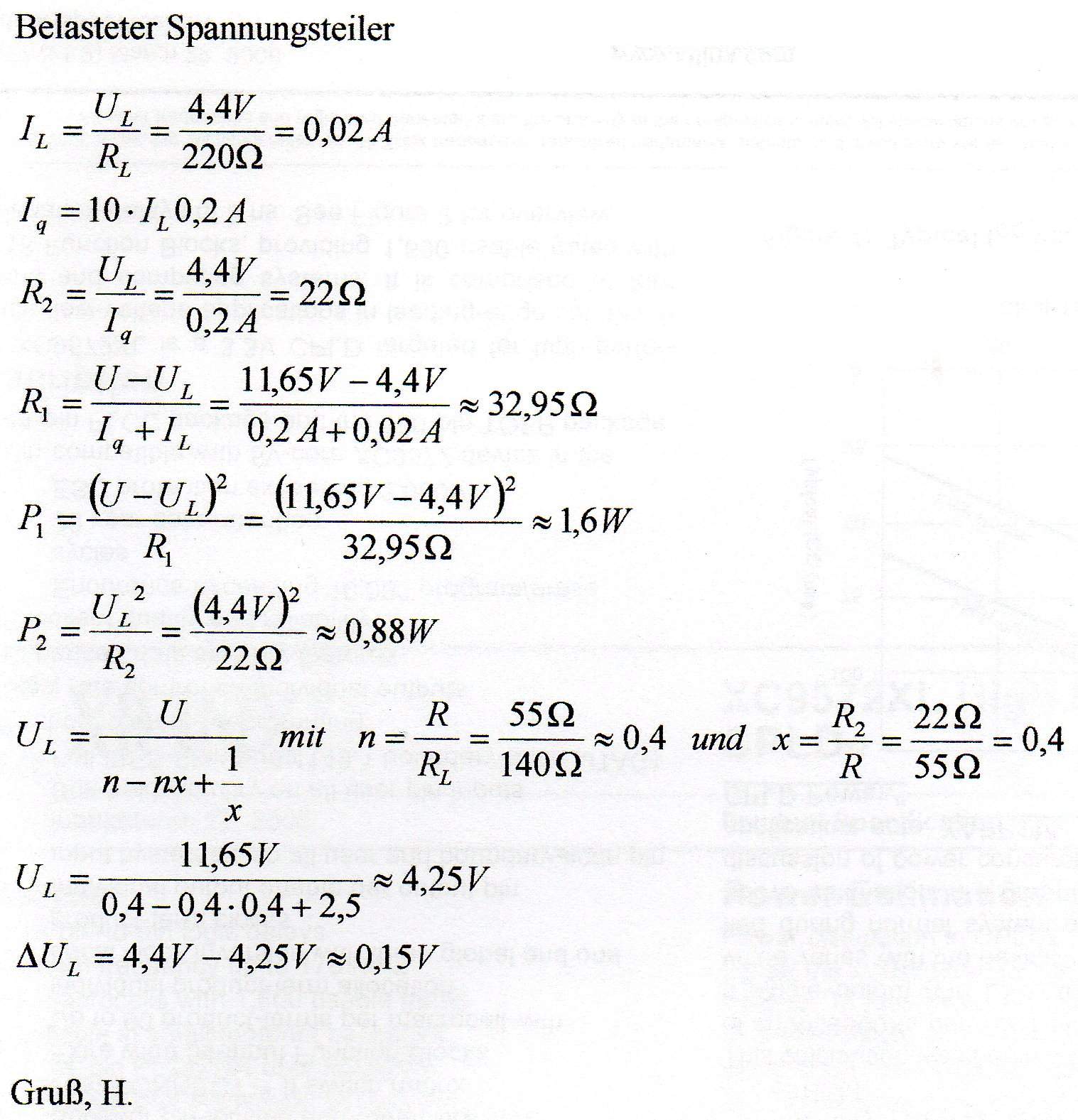 Belasteter Spannungsteiler Aufgabe berechnen? (Mathematik, Physik ...