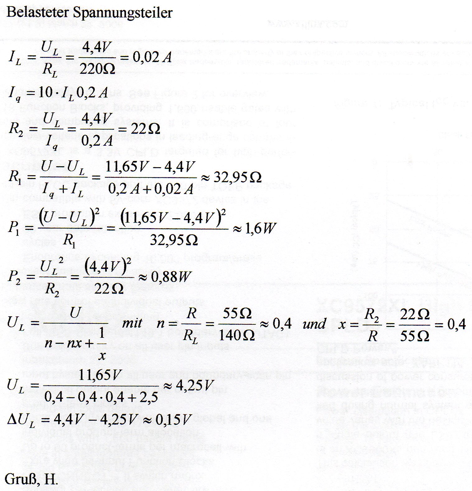 Belasteter Spannungsteiler Aufgabe berechnen? (Mathe, Physik, Elektronik)