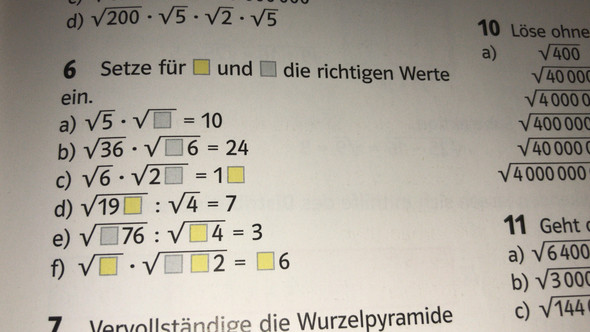 Wurzeln Werte einsetzen? (Schule, Mathe, Wurzel)