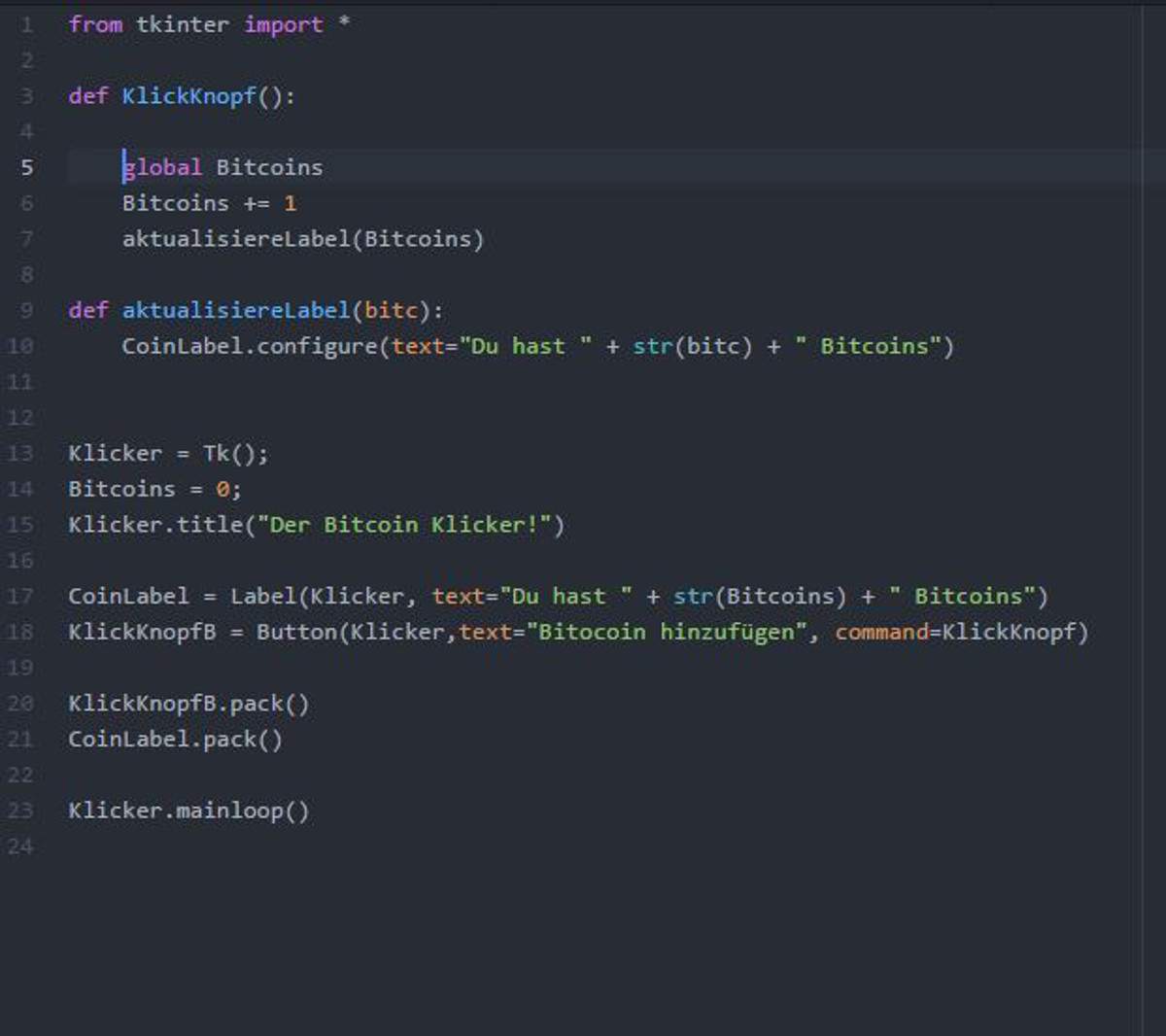 Button zum Hochzählen von Variablen (Python)? (programmieren, Tkinter)