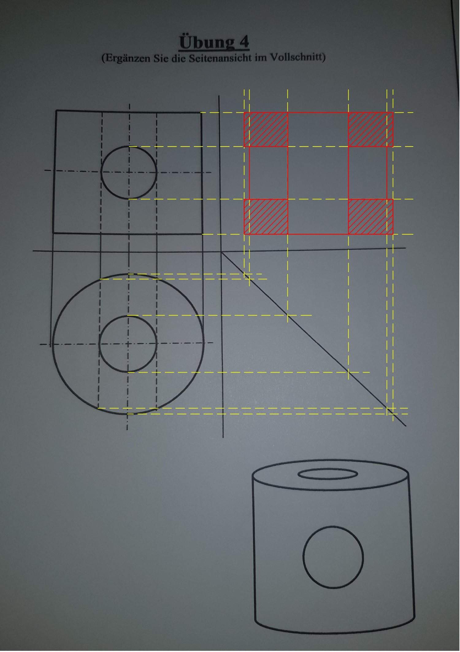 Was bedeuten Schnitte beim technischen Zeichnen? (Schule, Ausbildung ...