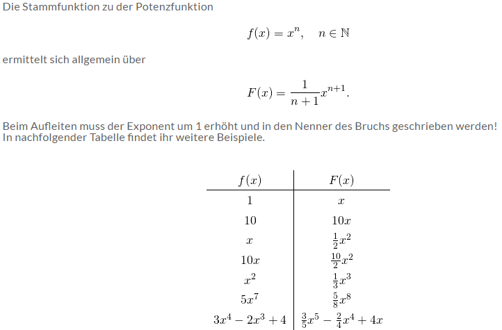 Stammfunktion von 0,5x? (Schule, Mathe, Mathematik)
