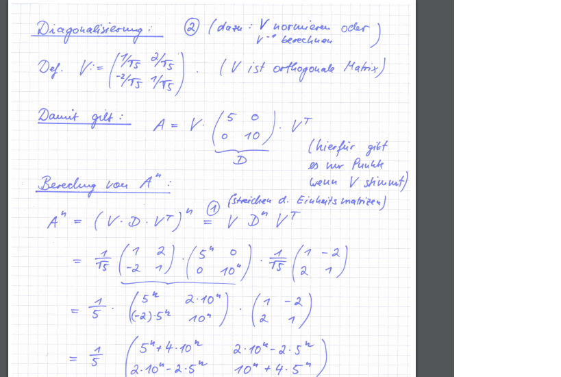 A hoch nte Potenz einer Matrix berechnen - Wann normieren? (Schule ...