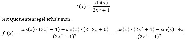Ableitungen mit sinus im Bruch? (Schule, Mathematik, Ableitung)