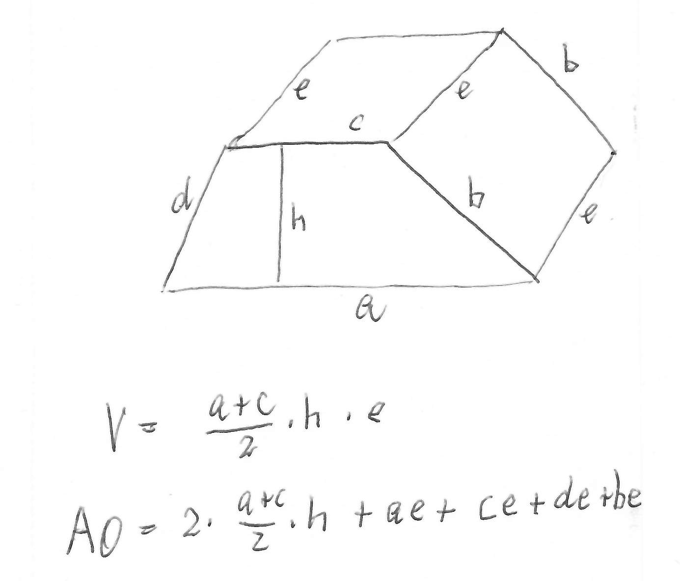 Das Volumen und Oberfläche von Trapezprisma? (Schule, Mathematik ...