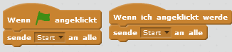 Scratch-Startbutton programmieren der das Spiel erneut beginnen lässt ...