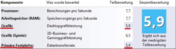 Windows Leistungsindex 5,3 gut oder schlecht? (Computer, PC)