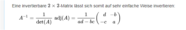 Wenn man die Determinante einer Matrix hat, kann man anschließend ganz ...