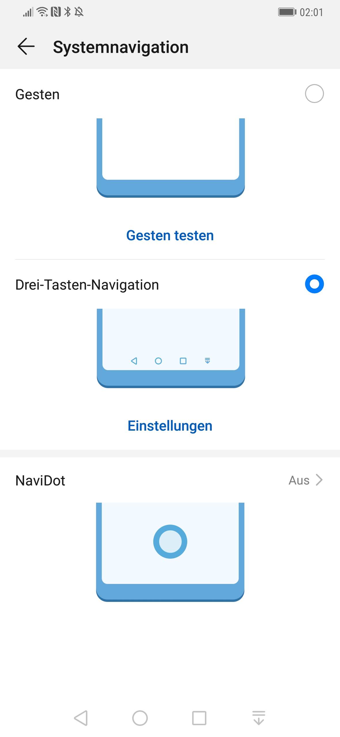 Huawei Navigationsleiste aktivieren? (Handy, Android, Android 9)