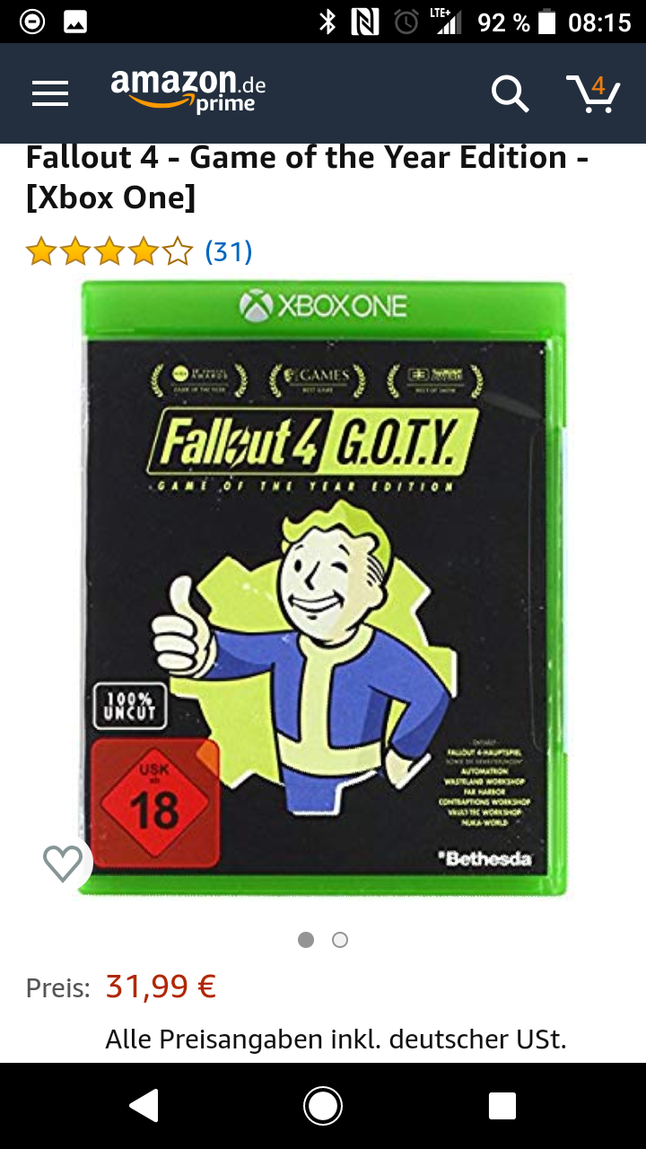 Fallout 4 Xbox One auf GotY upgraden? (Computer, Spiele und Gaming, Games)
