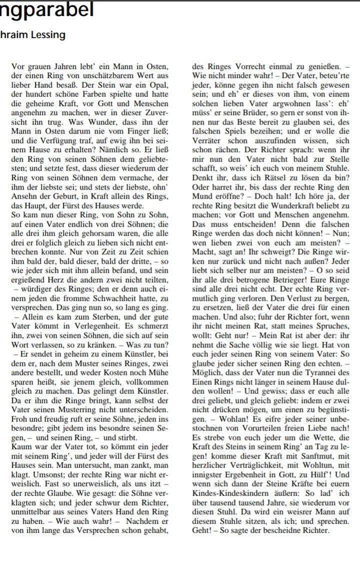 Passende Geschichte zu einer Parabel? (Schule, Deutsch, Ideen)