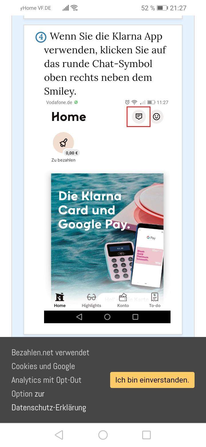 Klarna Rechnung Retoure
