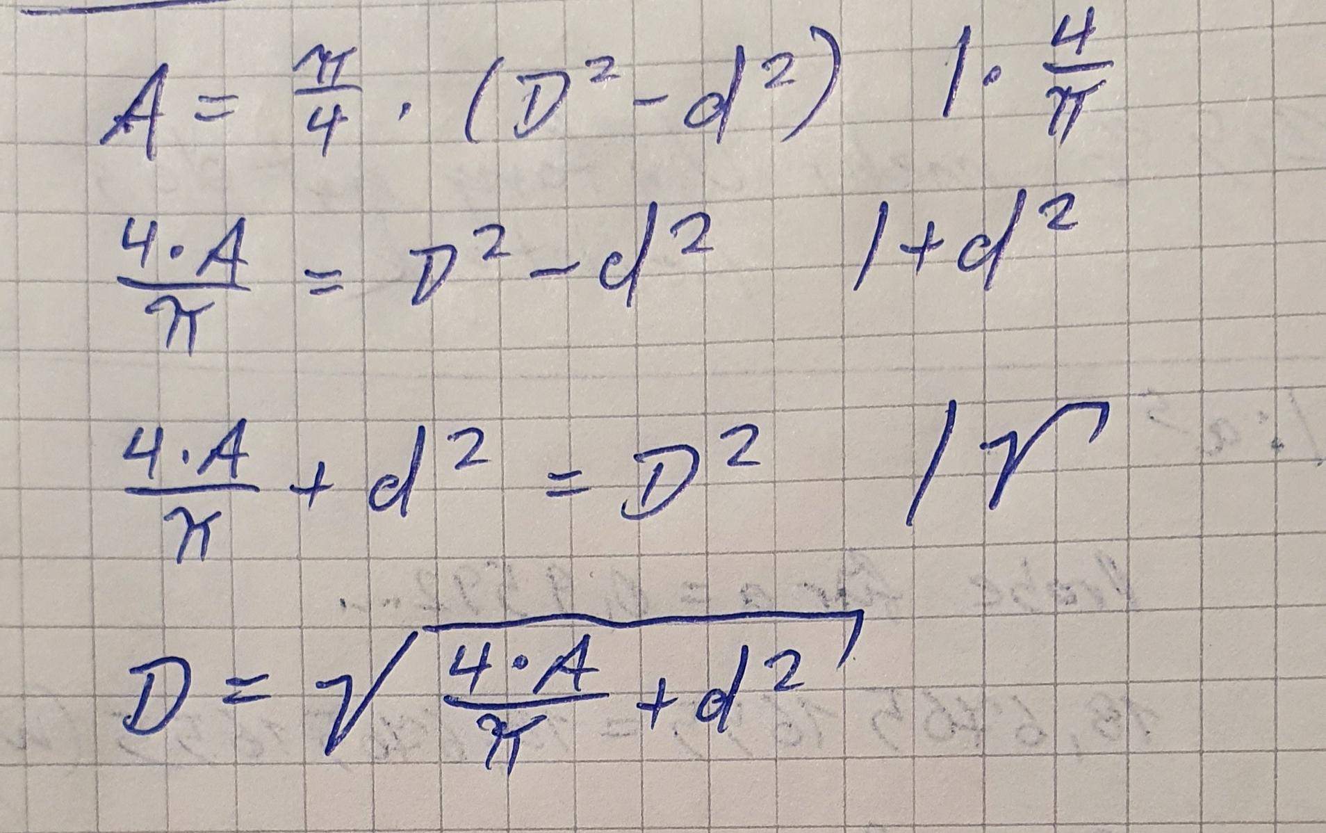 Umstellen nach d so richtig? (Mathematik)