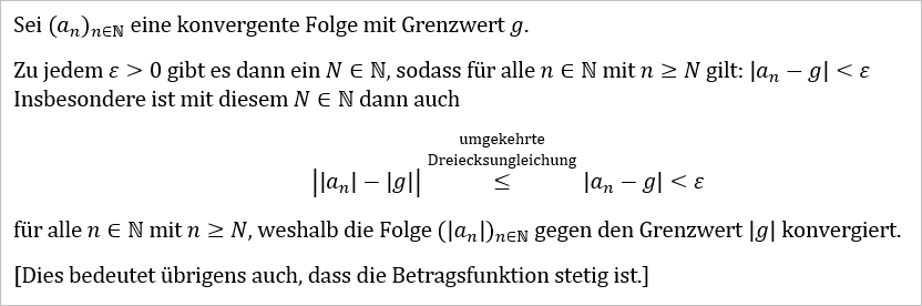 Konvergenz von Folgen(betrag)? (Mathematik, Filme und Serien, Analysis)