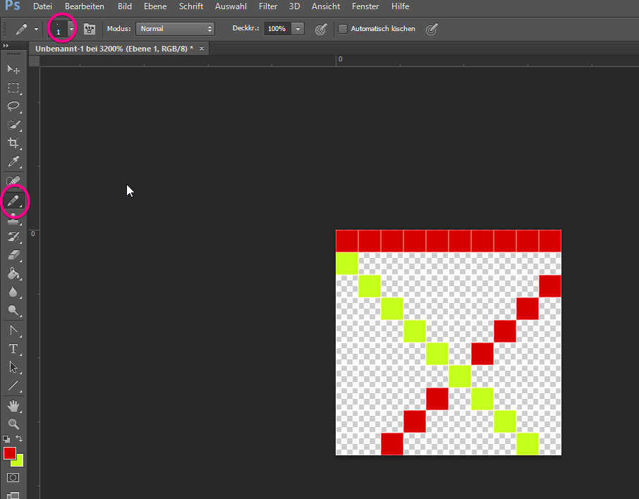 Photoshop 1x1 Pixel Pinsel wie? (Computer, Technik, Technologie)