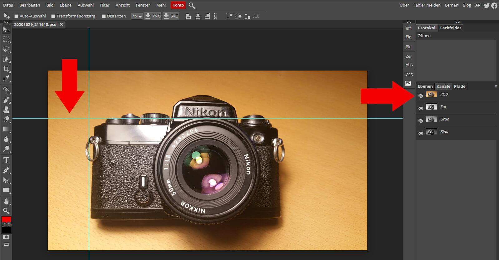 GIMP "Bild exportieren als .psd" - was kann Photoshop auslesen ...
