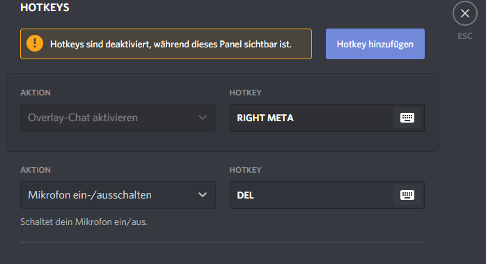 Discord Hotkeys lassen sich nicht einstellen? (Computer, Technik, PC)