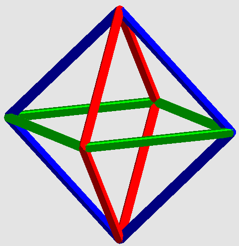 Wo ist der Quadrat im Netz von Oktaeder? (Mathematik, Geometrie)