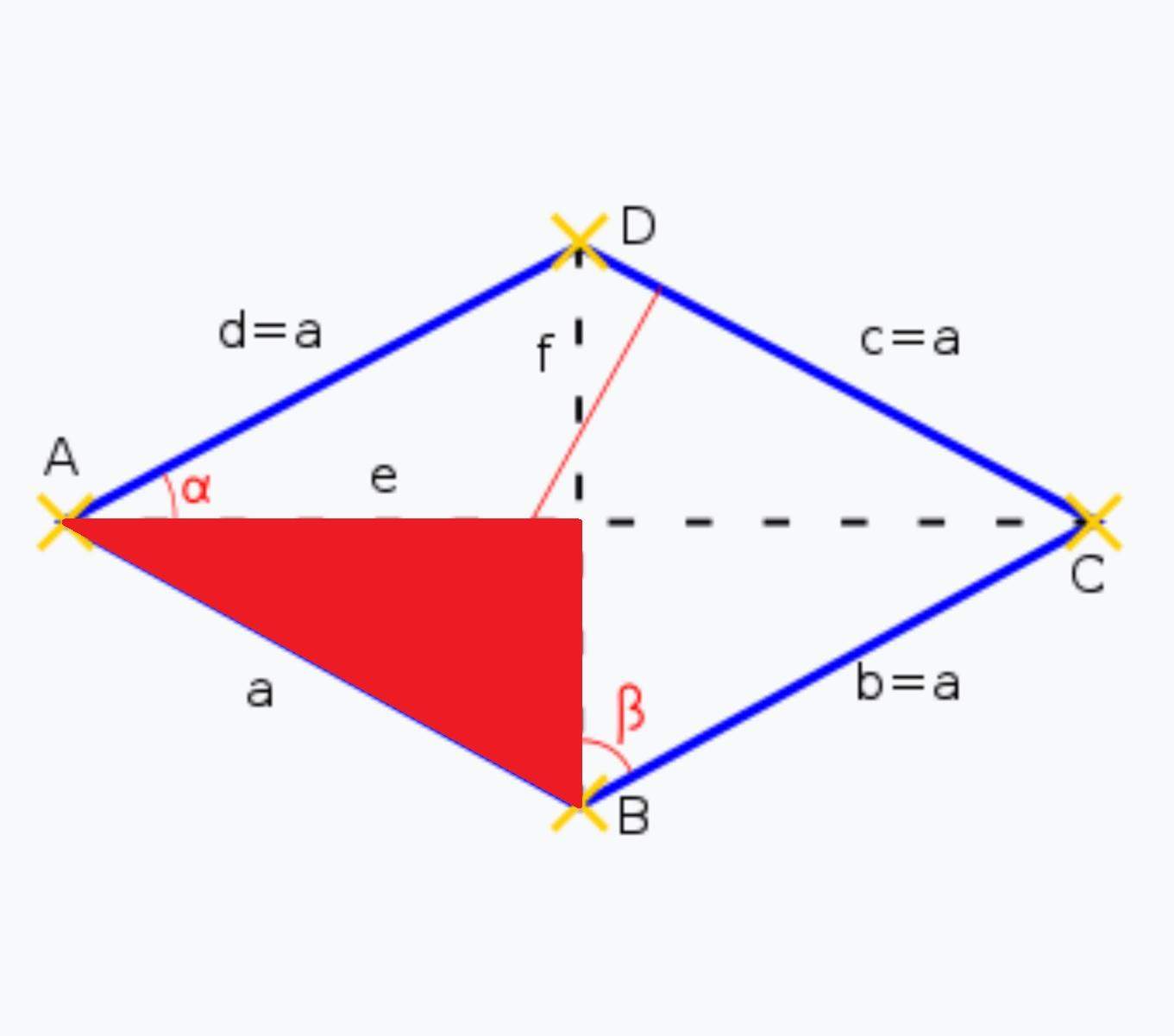 Trigonometrie Raute Seitenlängen berechnen? (Mathematik, Geometrie)