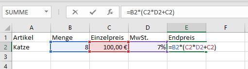 Excel Tabelle Formel erstellen? (Computer, Microsoft Excel, Rechenaufgabe)