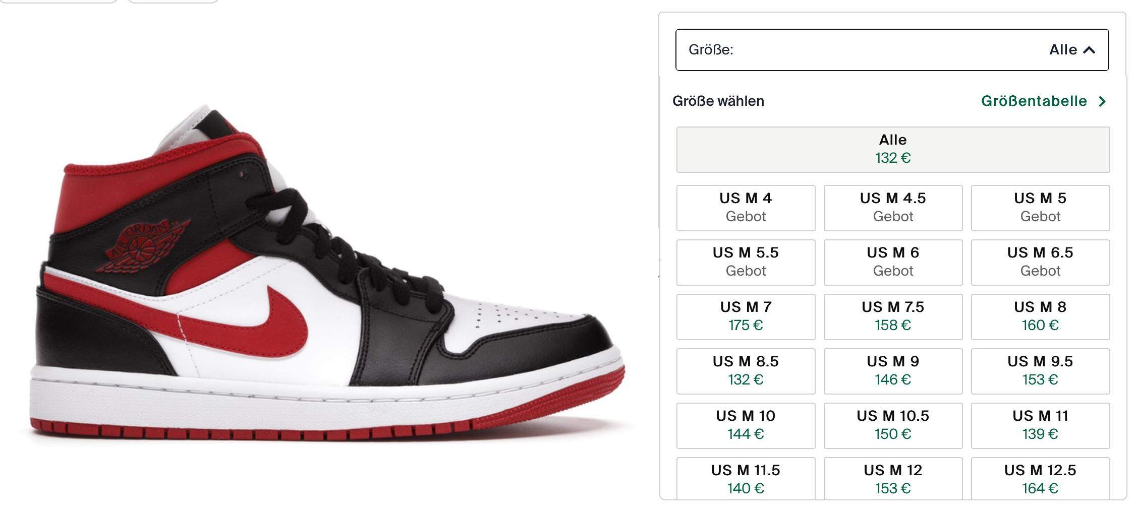 Ist die Größentabelle von StockX richtig? (Schuhe, Sneaker, Kaufberatung)