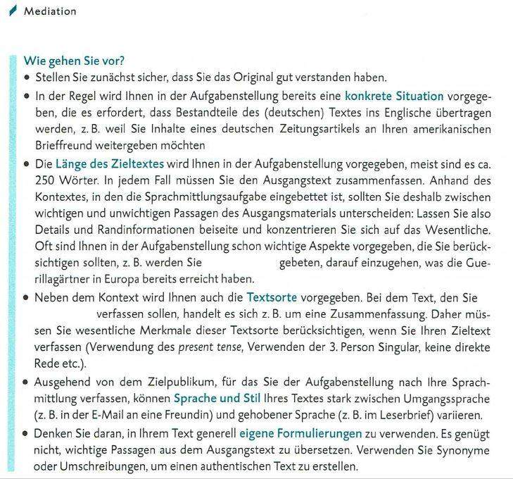 Mediation and Outline? (Schule, Englisch, Abitur)