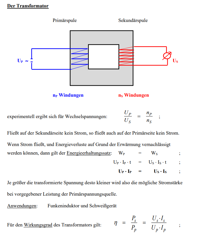 Funktionsweise von einem Transformator? (Schule, Deutschland, Physik)