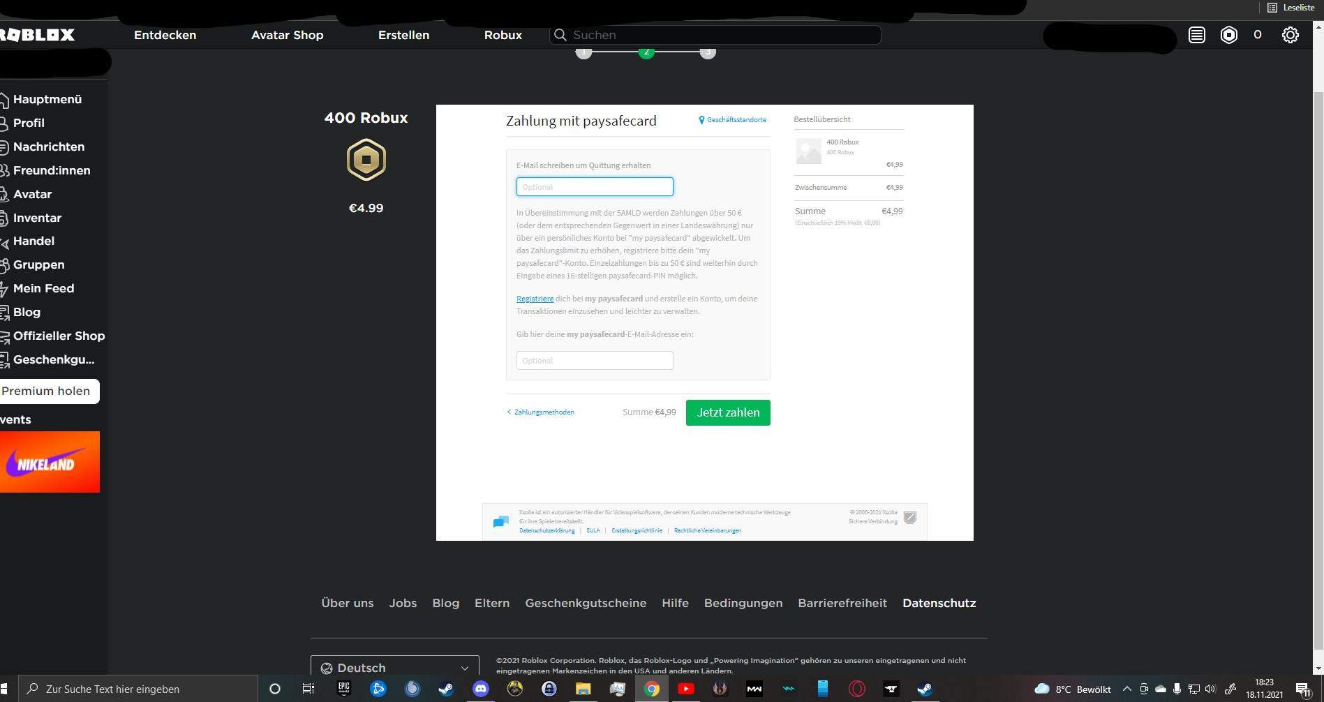 Paysafcard bei roblox einklöse/einkaufen? (Computer, Gaming, paysafecard)