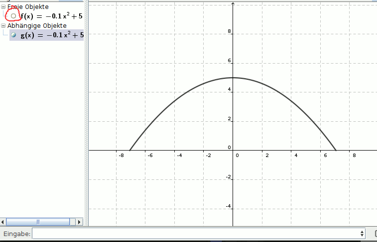 Wie gibt man die Wertemenge in Geogebra ein? (Schule, Mathematik, Parabel)
