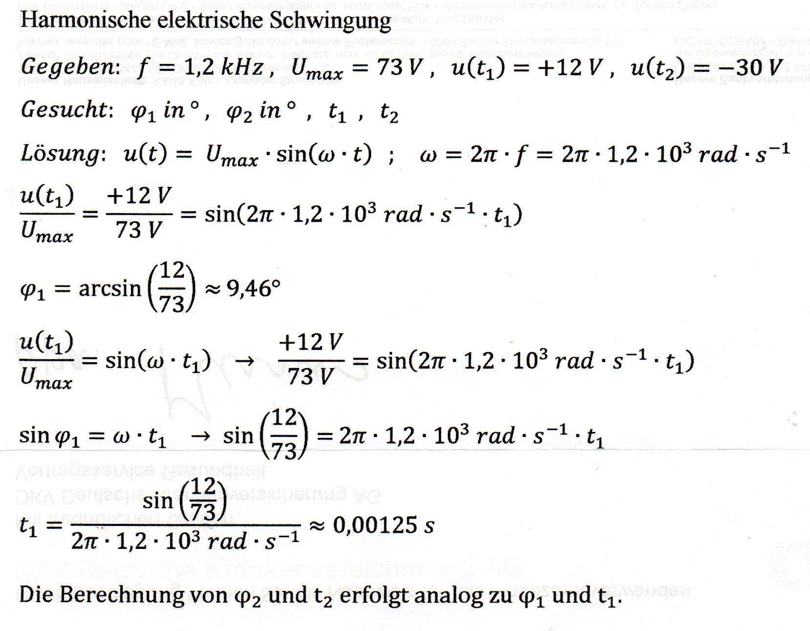 Wie berechne ich a) Winkel im Gradmaß und b)Zeitpunkte einer ...