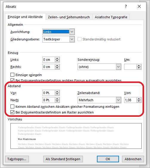 Bei Word Sätze/Wörter untereinander "engeren Abstand"? (Computer ...