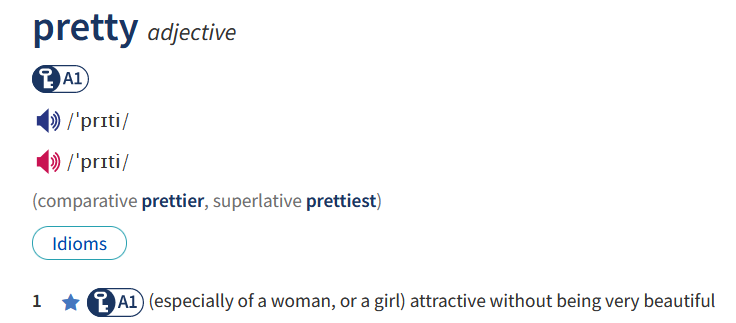 Unterschied "pretty" und "beautiful"? (Sprache, Englisch, Komplimente)