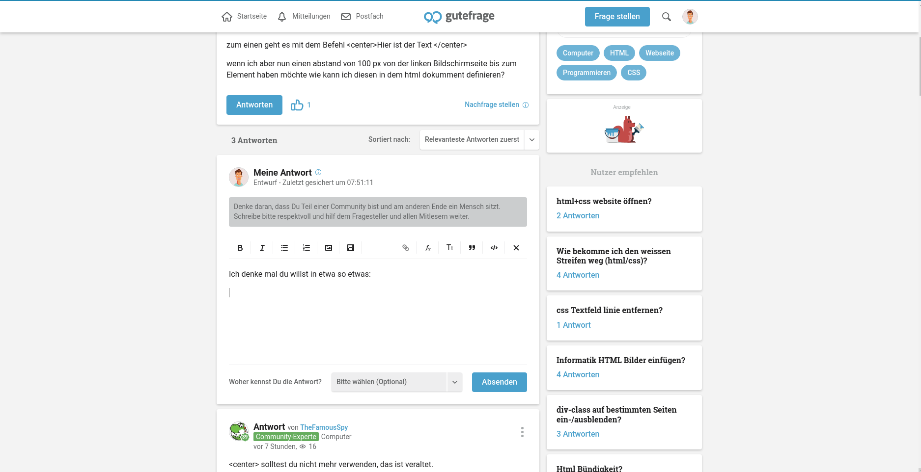 Webseite in html programmieren; wie werden abstände definiert? (Computer, CSS)