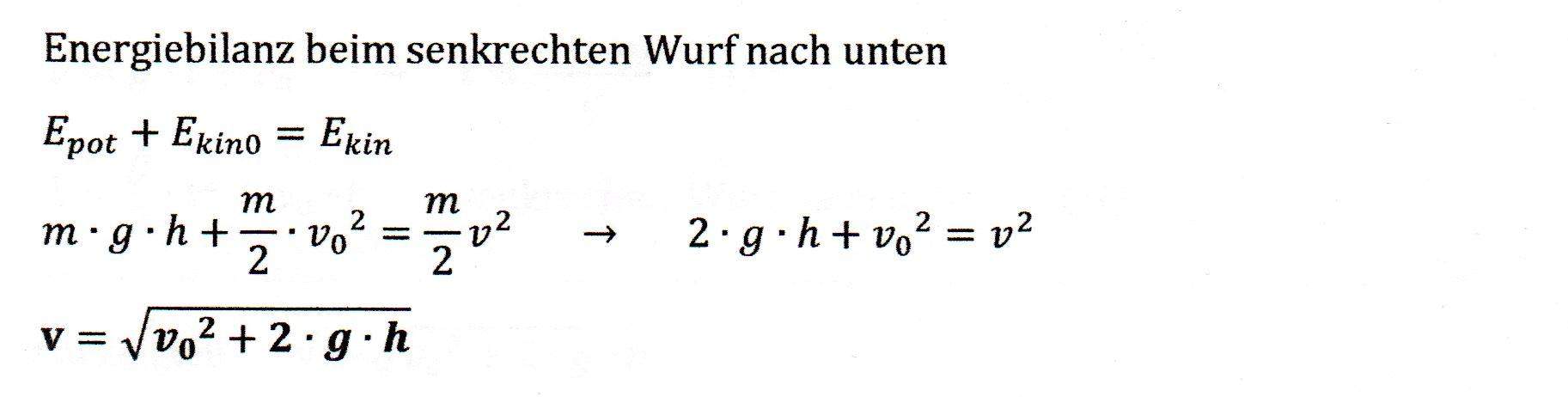 Physik Formel herleiten? (Schule, Mathematik, freier Fall)