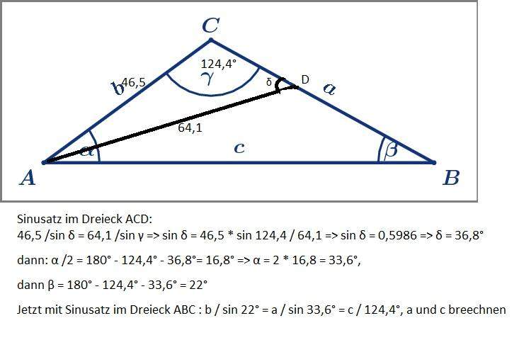Winkelhalbierende Trigonometrie? (Schule, Mathematik, Berufsmatura)