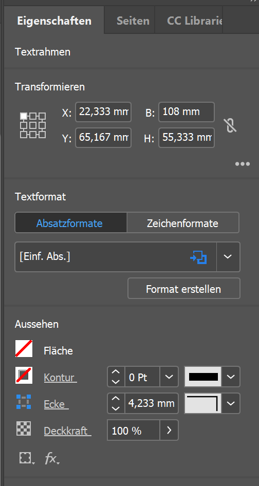 wie kann man schrift transparent machen (indesign)? (Computer, Adobe)