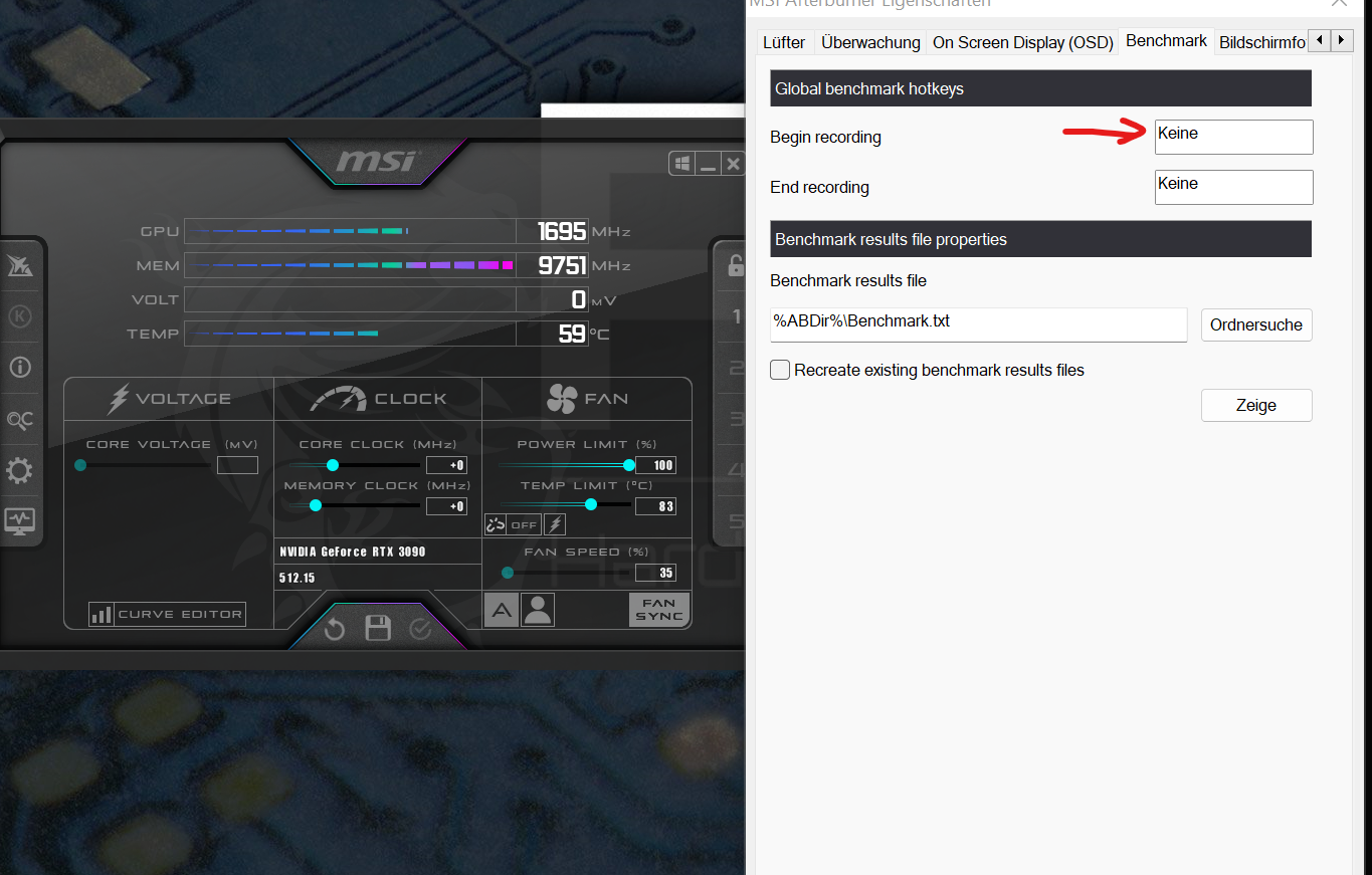 Msi afterburner: fps Avg/fps min/fps max wird nicht angezeigt ...