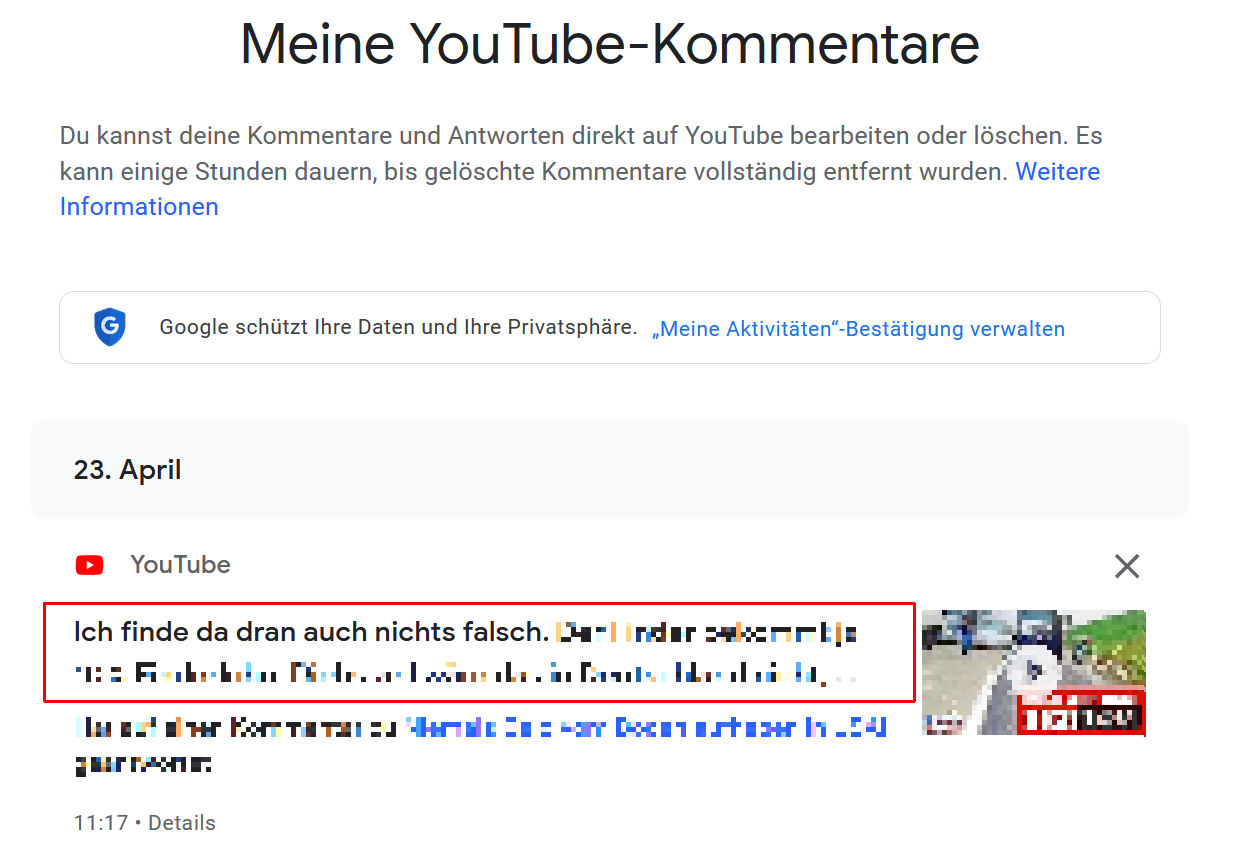 Wie kann man seinen Kommentarverlauf auf youtube sehen? (Internet)