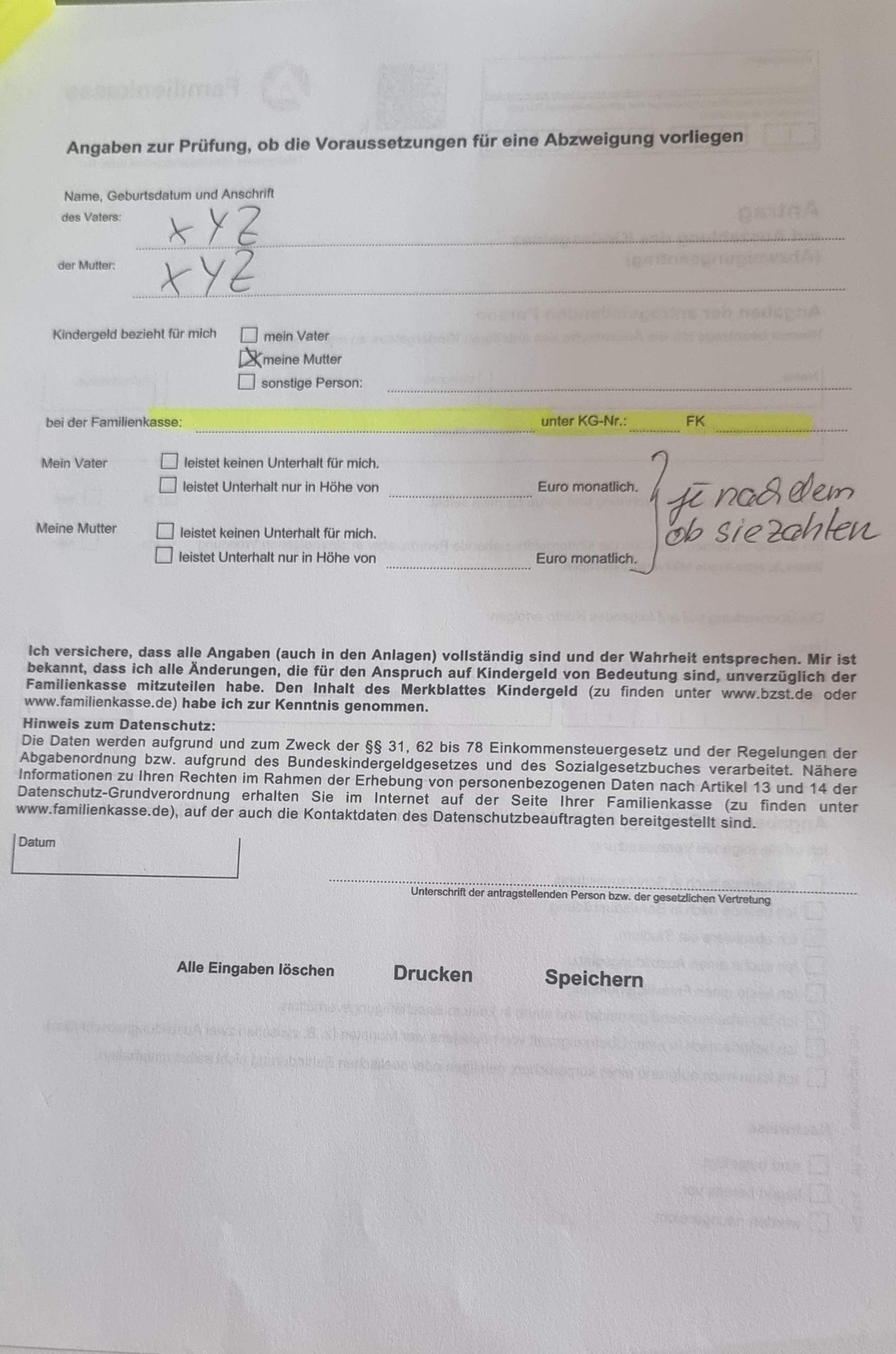 Antrag von der familien kasse? (Recht, Ausbildung und Studium, Familie)